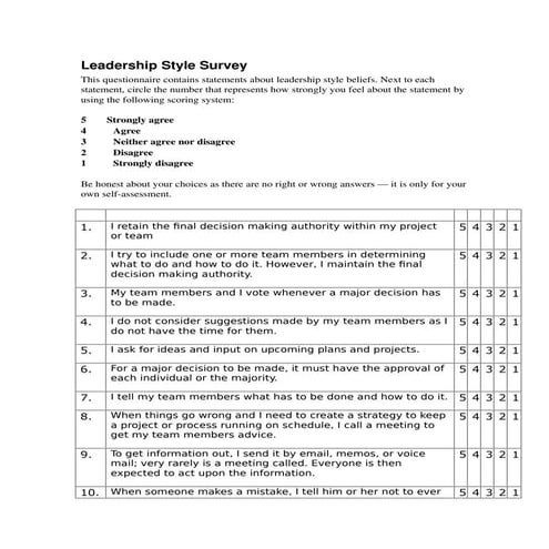 Leadership style quiz
