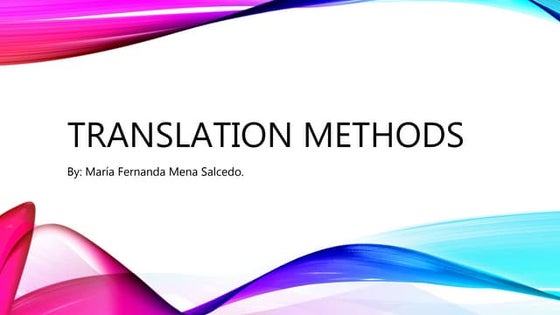 Methods Of Translation | PPT
