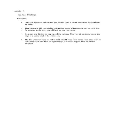 Activity 4: Ice Race Challenge | PDF