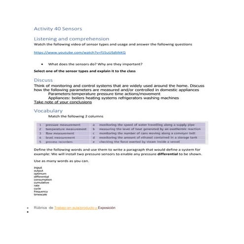 Activity 40 sensors | PDF