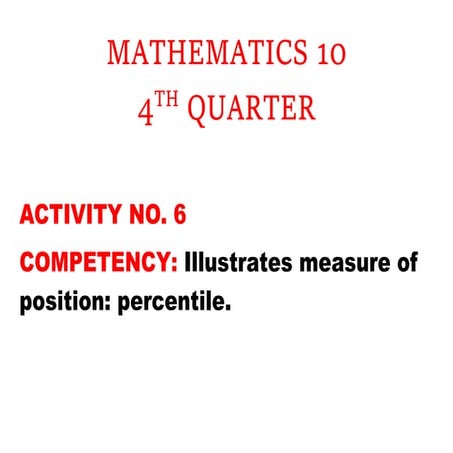 Illustrate measure of position: percentile | PPT
