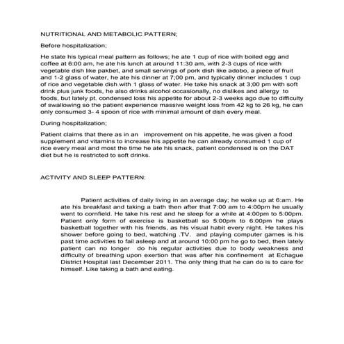 Activity and sleep pattern | DOCX