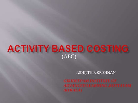 Activity based costing | PPT