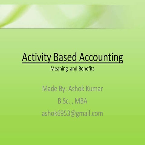 Activity based costing | PPT