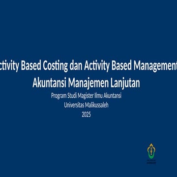 Activity Based Costing Presentasi Unimal Pptx