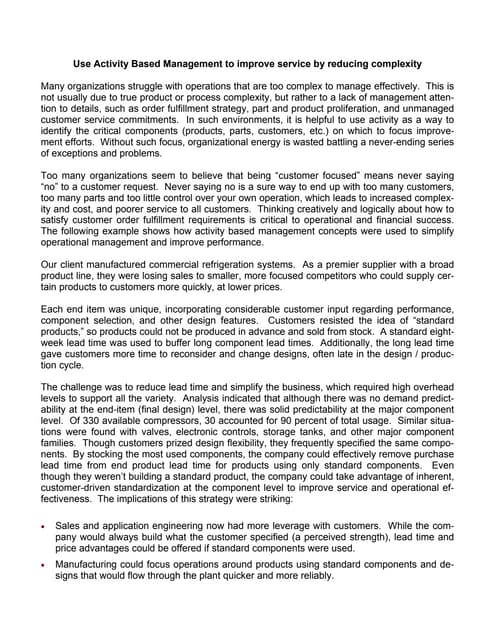 Activity Based Management | PPT