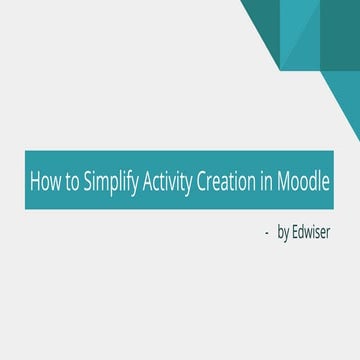 How to create an activity on Moodle | PDF