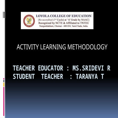 Activity learning methodology.pptx (semester 1 seminar) | PPTX