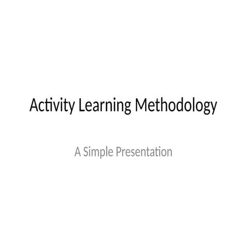 Activity Based Learning | PPT