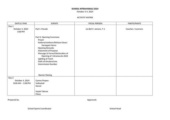School Intramurals Activity Matrix 2024.docx