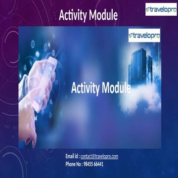 Activity Module |Activity Reservation System | Activity API | PPT