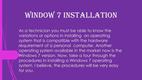 Windows 7 installation step by step | PDF