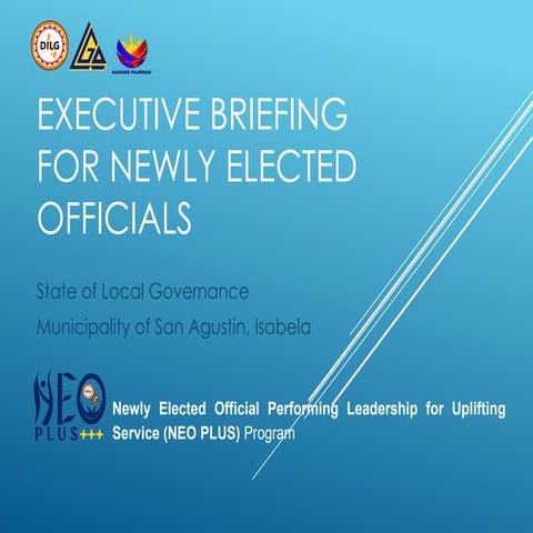 activity overview FOR THE CONDUCT OF NEWLY ELECTED OFFICIALS BRIEFING ...