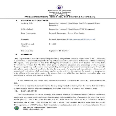 activity proposal school intrams 2024 2025 .doccx | DOCX