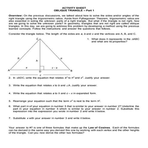 Oblique Triangle | PPTX