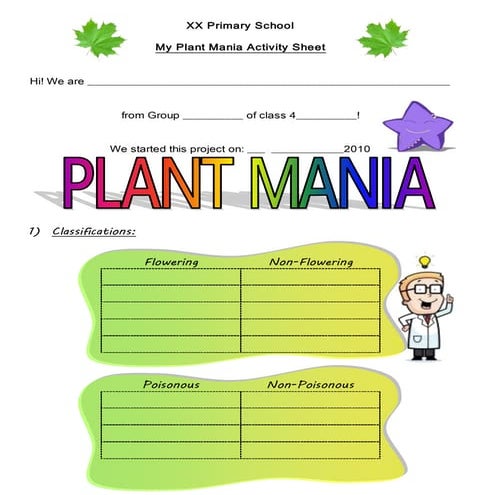 Activity sheet for plant mania | DOCX | Gardening | Home & Garden