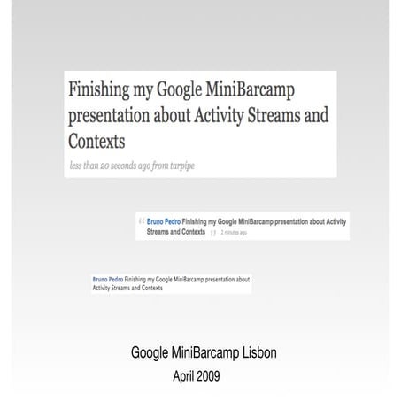 Activity Streams And Contexts | PDF