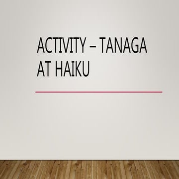 Activity – tanaga at haiku | PPTX
