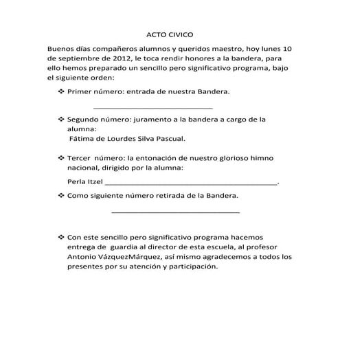 Transmision de bandera | DOCX