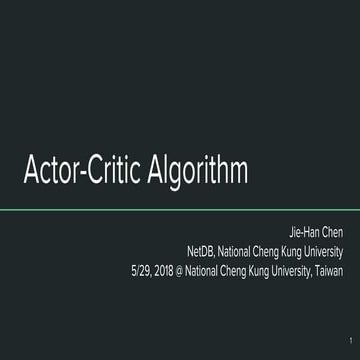 Actor Critic Algorithm Ppt