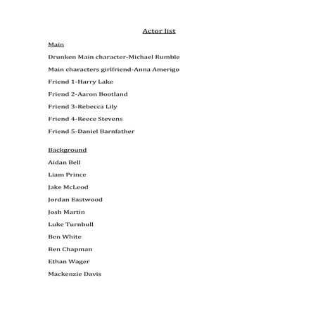 Actor list | DOCX