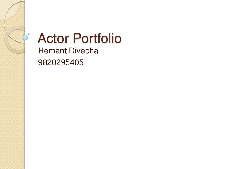 Actor Portfolio
