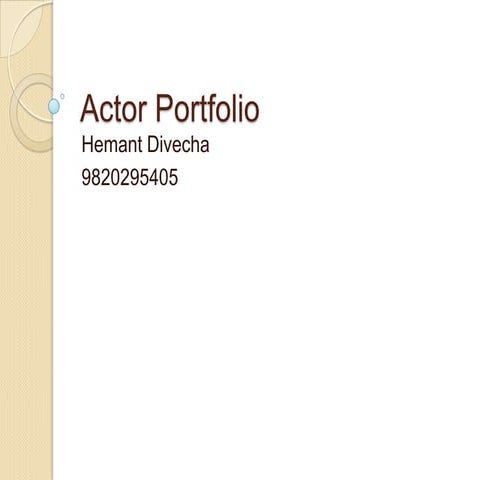 Actor Portfolio | PPTX