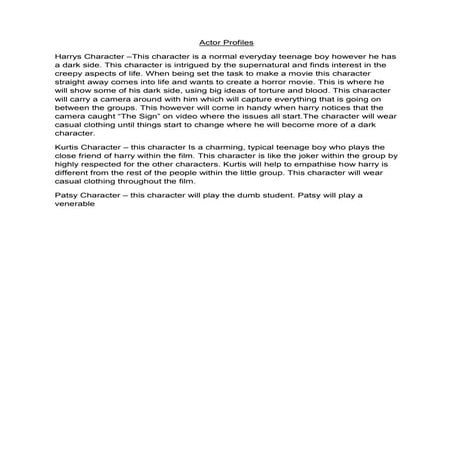 Actor profiles | DOCX