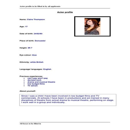 Actor profiles | DOC