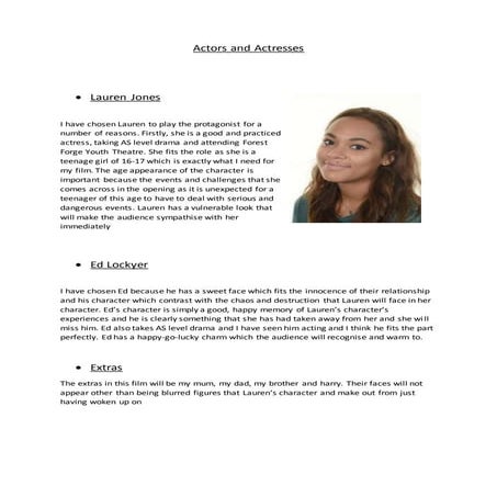Actors and actresses | DOCX