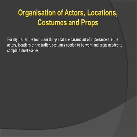 Actors and locations presentation | PPT