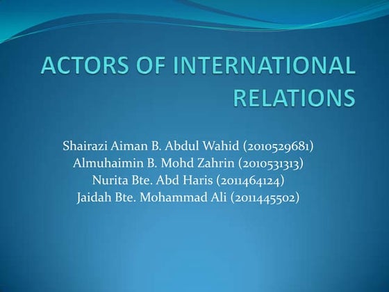 Difference State Actors and Non state Actors | PDF