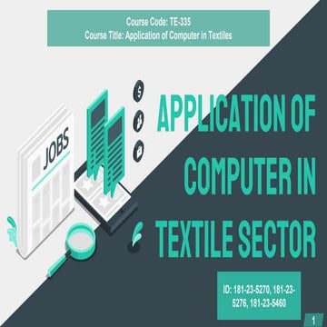 Application of computer in textile industry | PPT