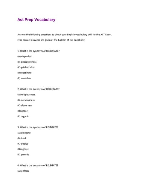 Sat Vocab Prep | PDF