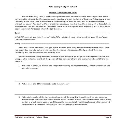 Acts Lesson 2 | DOCX