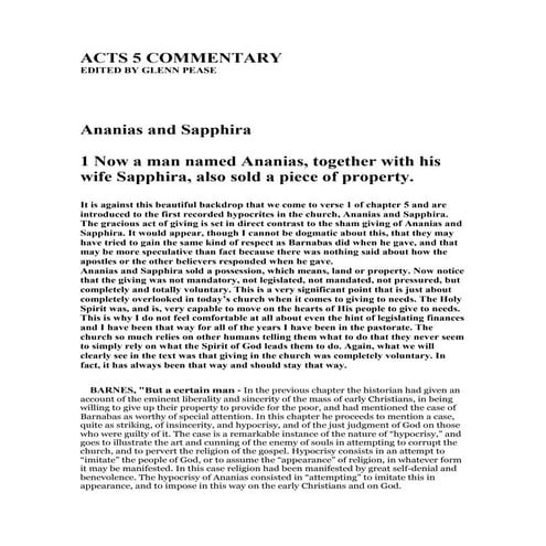 Acts 5 commentary | PDF