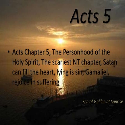 Acts 5, The Personhood of the Holy Spirit, The scariest NT chapter ...