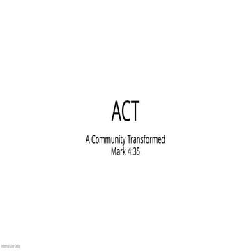 When called upon to ACT it means ACT sermon.pptx