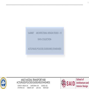 Data Collection-Standards- Bus Terminal- Multi-Modal Hub | PDF