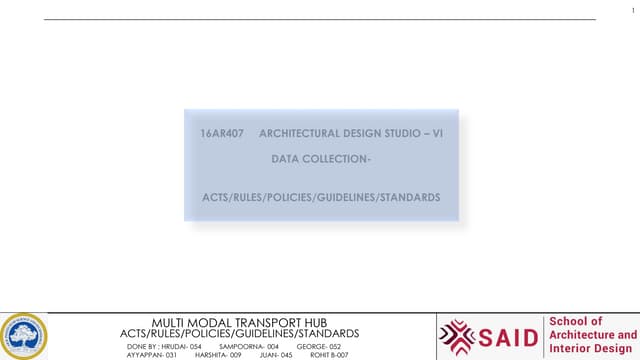 Standards for bus terminals | PPTX