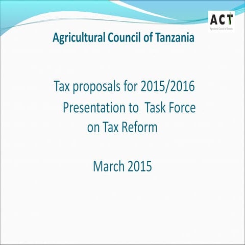 Act tax reform proposals 2015 2016 | PPT