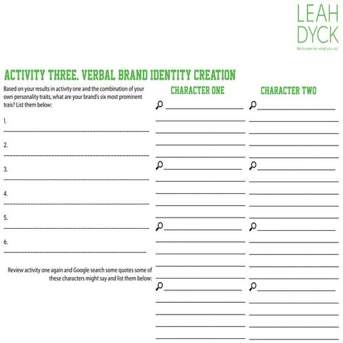 Activity Three: Verbal Brand Identity Creation | PDF