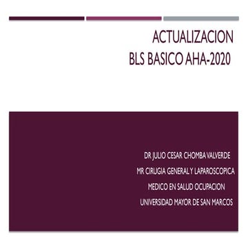 ACTUALIZACION BLS 2020 : rcp y primeros auxilios | PPTX