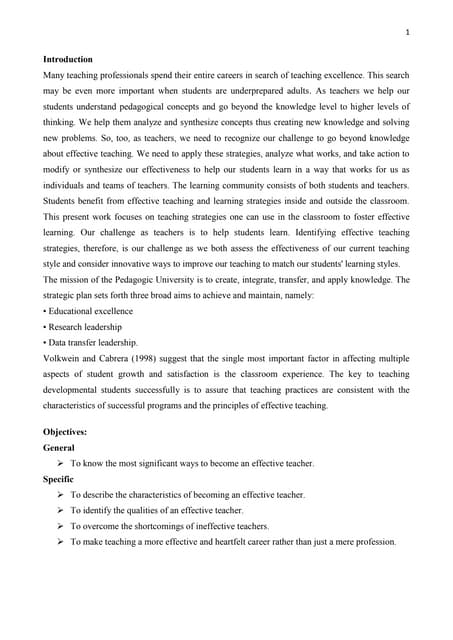 Twelve principles of effective teaching and learning | DOCX ...