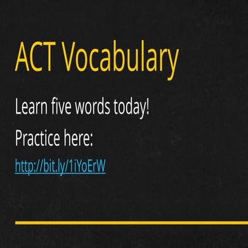 Act vocabulary | PPT