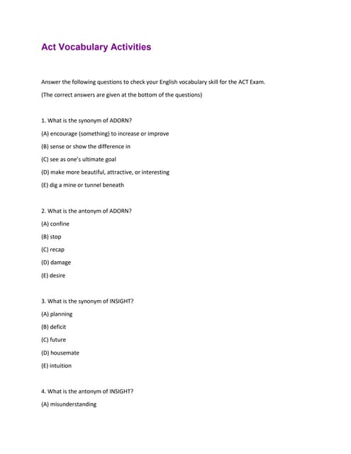 Sat Vocabulary Flashcards Printable | PDF