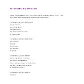 Act Vocabulary Word List | PDF