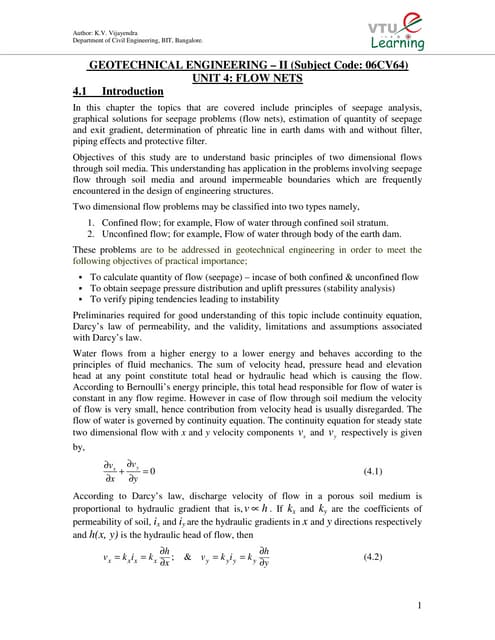 Geotechnical Engineering-I [Lec #27: Flow Nets] | PPSX