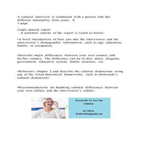 A cultural interview is conducted with a person who has different na | DOCX