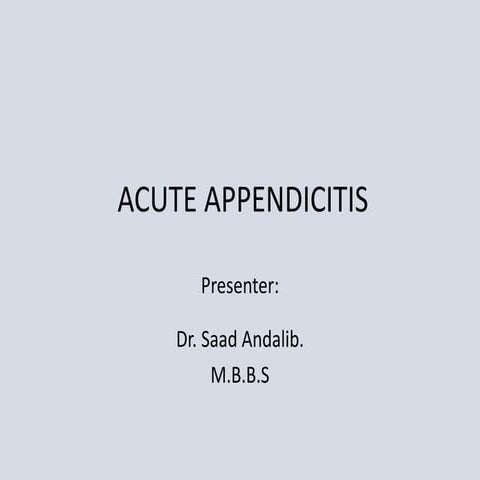 ACUTE APPENDICITIS | PPTX